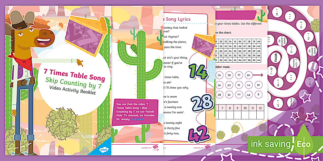 7 Times Table Song | Skip Counting by 7 Video Activity Booklet