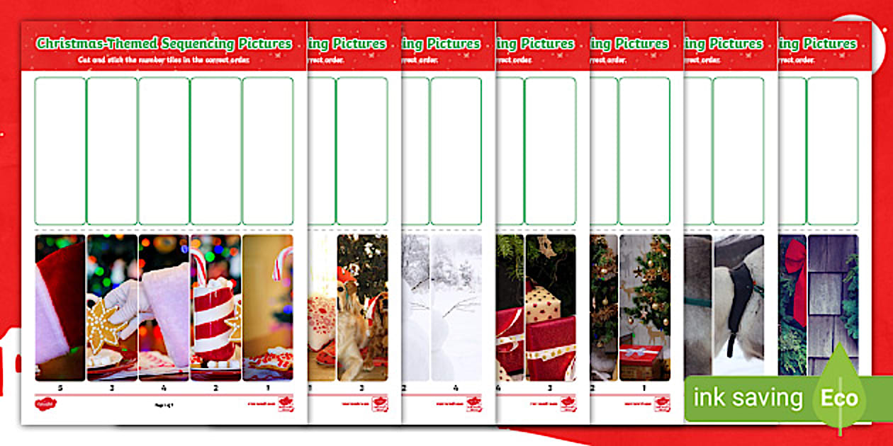 Christmas-Themed Sequencing Pictures (teacher made) - Twinkl