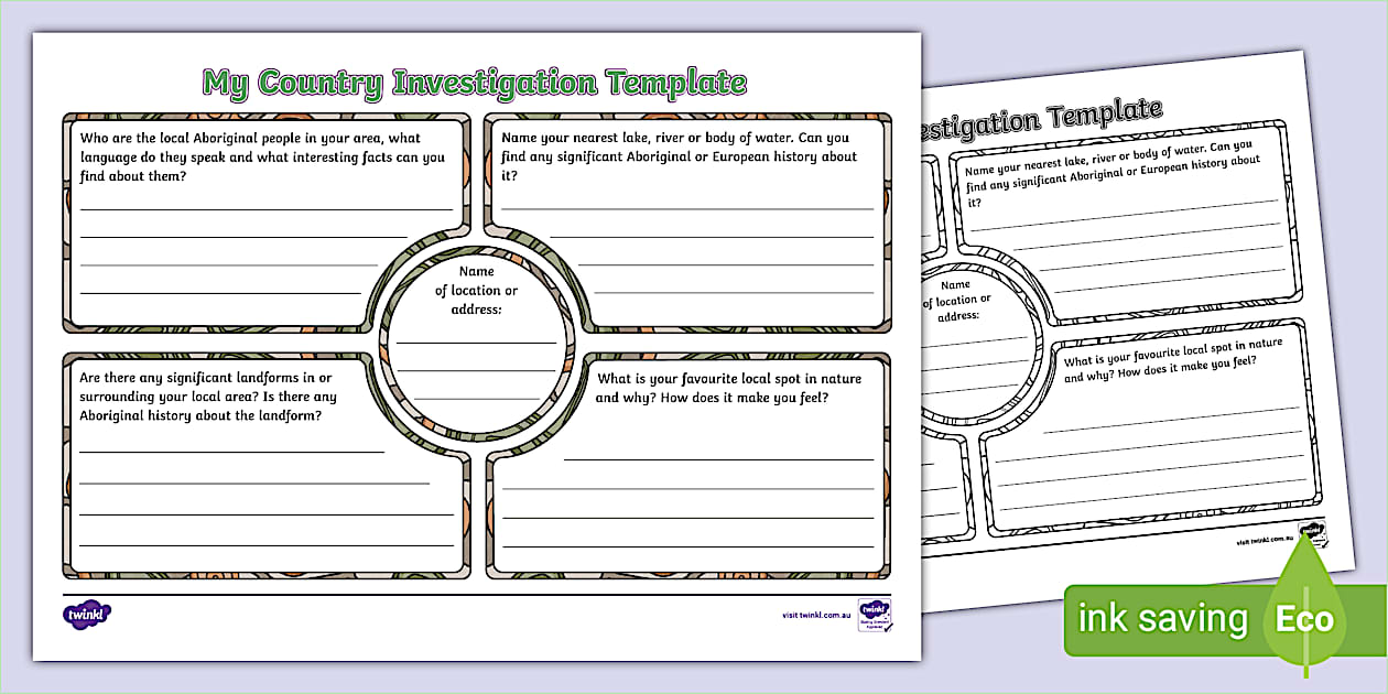 My Country Investigation Template (teacher made) - Twinkl