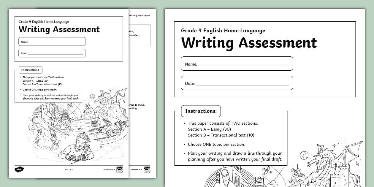 Grade 9 English Home Language Writing Assessment - Twinkl