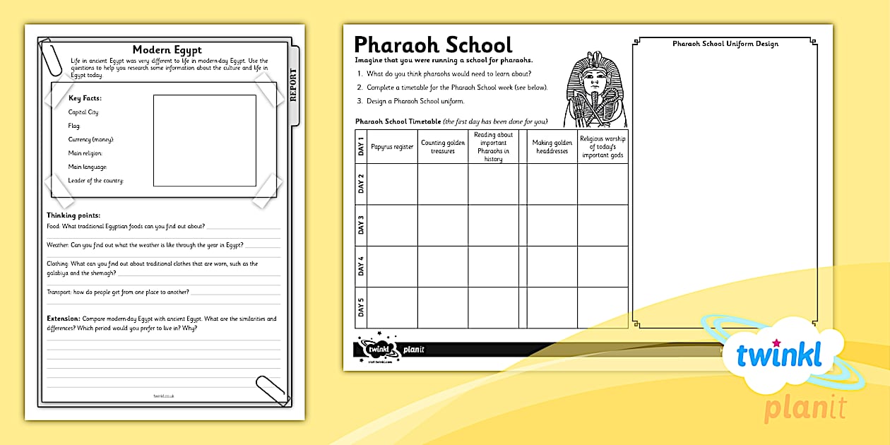 Ancient Egypt Home Learning Tasks - History - UKS2 - Twinkl