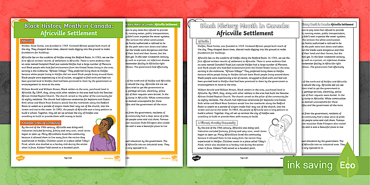 Black History Month in Canada: Africville Settlement Reading