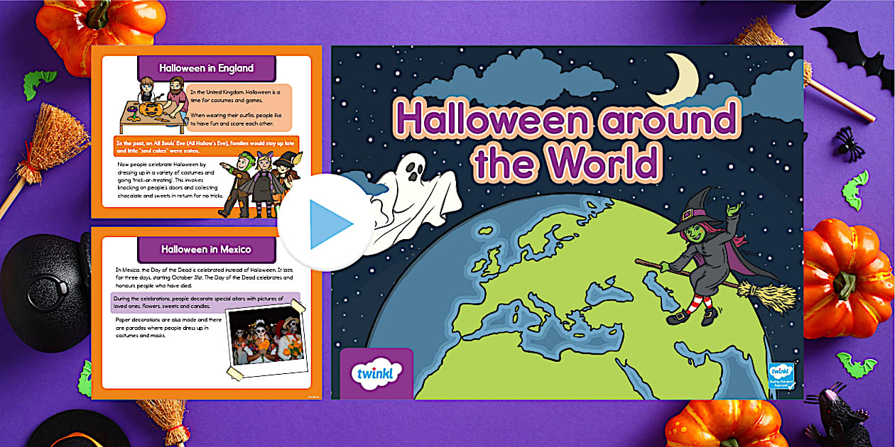 Primary Halloween around the World PowerPoint (teacher made)