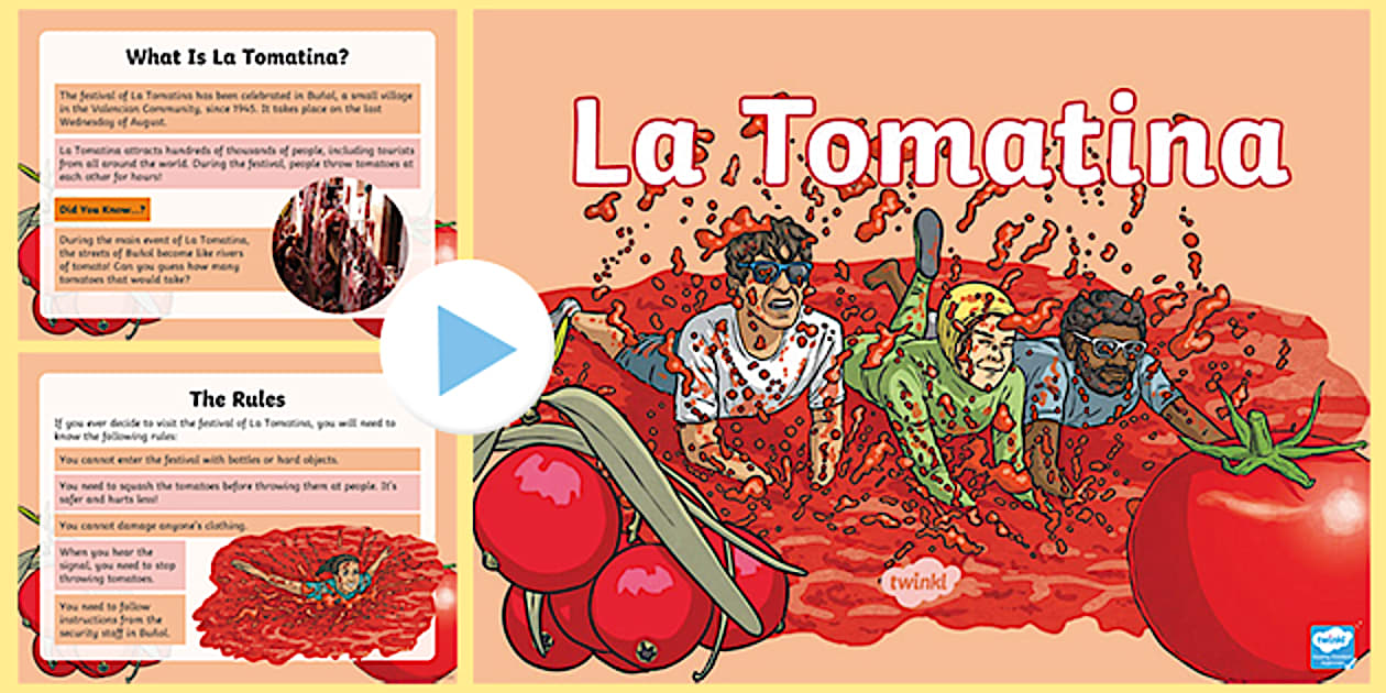 La Tomatina PowerPoint (Hecho por educadores) - Twinkl