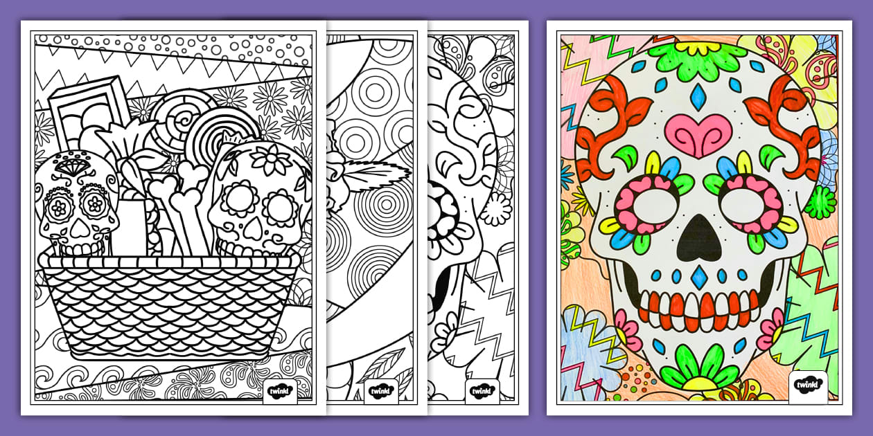 Day of the Dead Pop Art Worksheet (Teacher-Made) - Twinkl