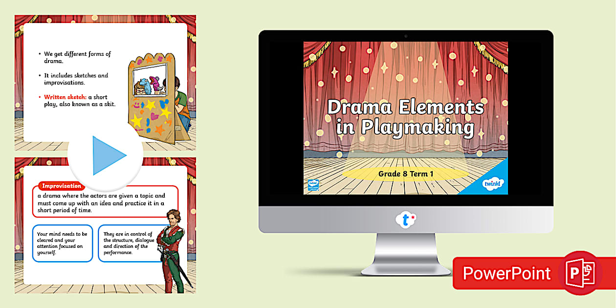 Elements Of Drama ppt | Drama Elements in Playmaking Grade 8