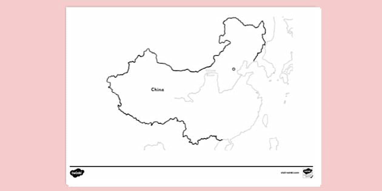 Great Wall of China Map Colouring Sheet | Colouring Sheets