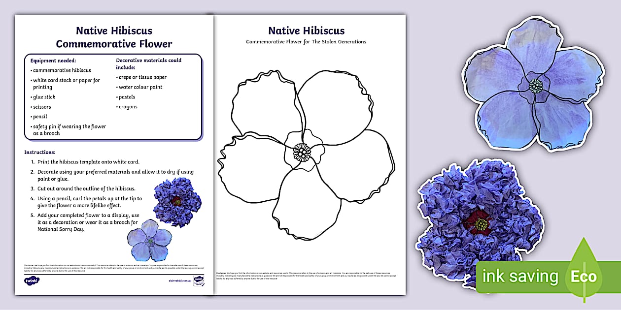 Native Hibiscus Commemorative Flower Craft B (Teacher-Made)