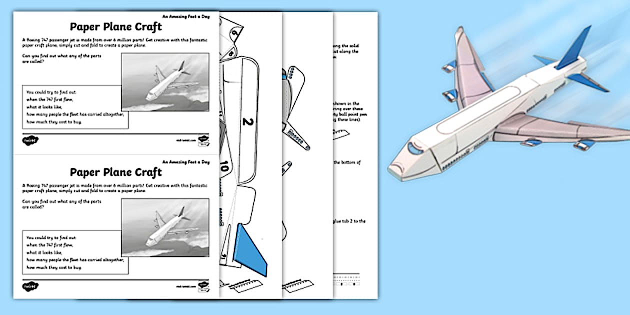 Paper Aeroplane STEM Activity Craft Worksheet - Twinkl