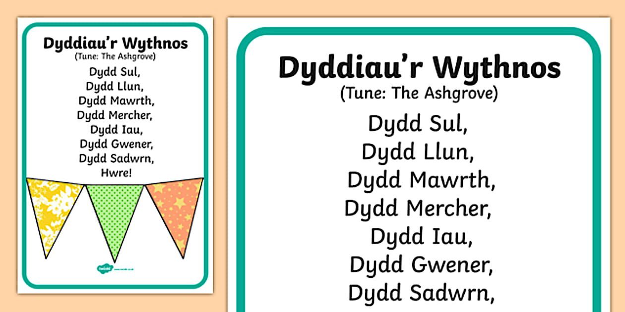 Welsh Days of the Week Song - Primary Resources - Twinkl
