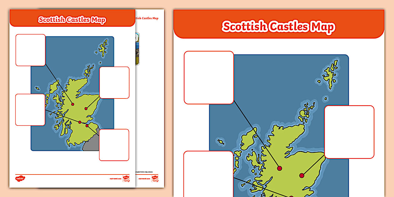 Scottish Castles Map Activity Sheet (teacher made) - Twinkl