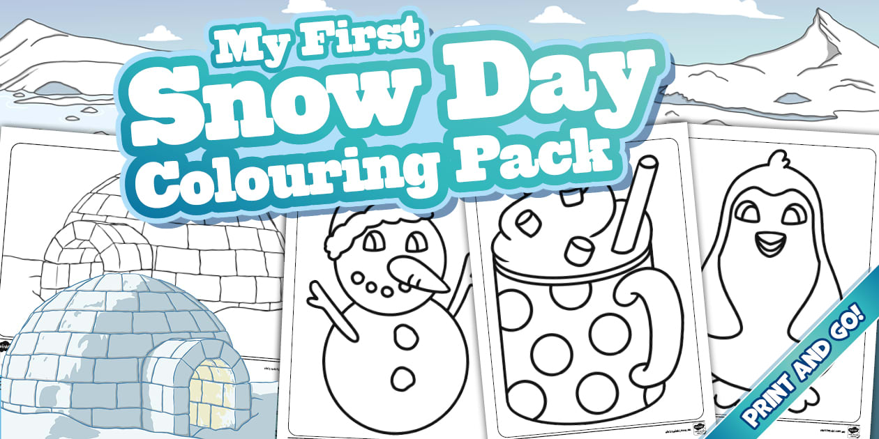 My First Snow Day Colouring Pack - Twinkl