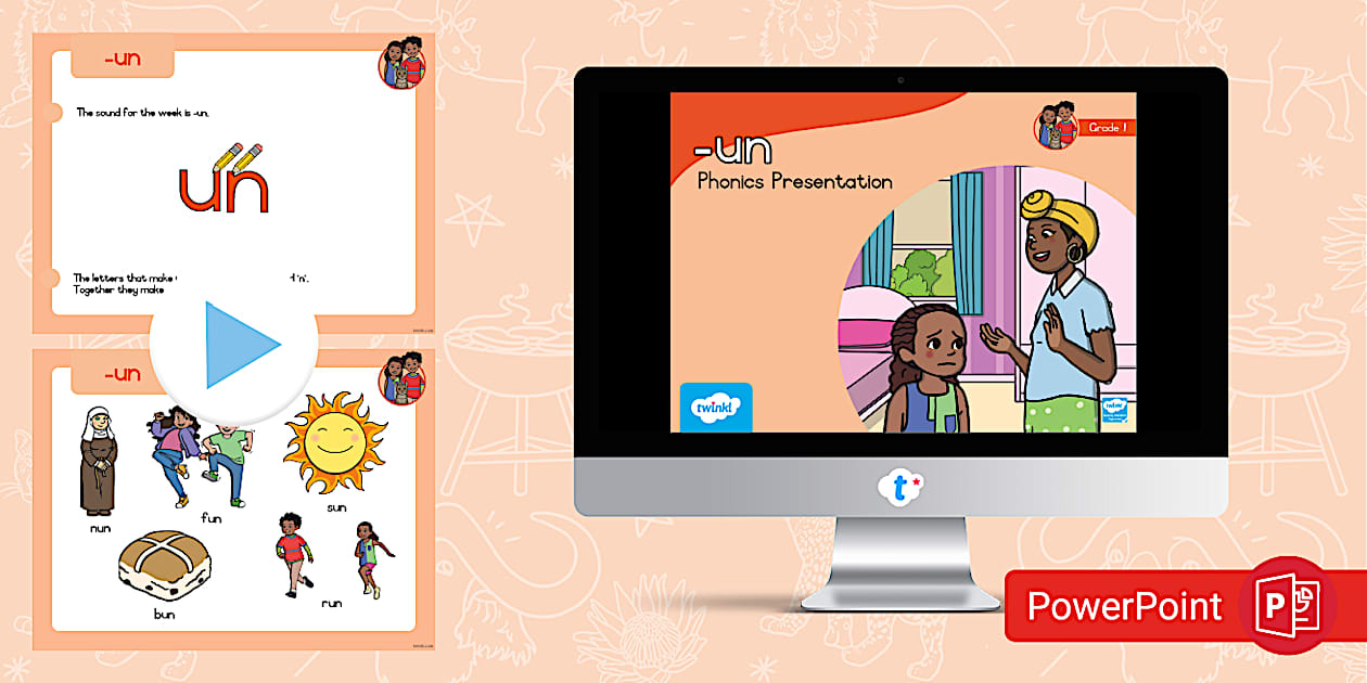 Grade 1 Phonics: -un: PowerPoint Presentation (teacher made)