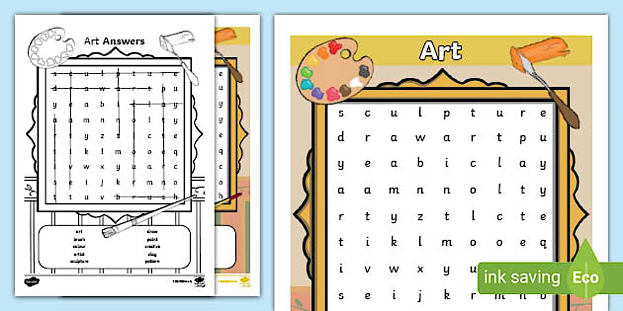 Art Word Search | Art-Themed Word Games & Puzzles | Twinkl