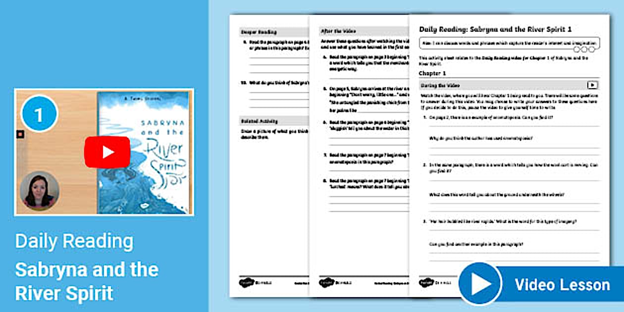 Daily Reading Ages 7-11: Sabryna and the River Spirit (1) Activity Pack