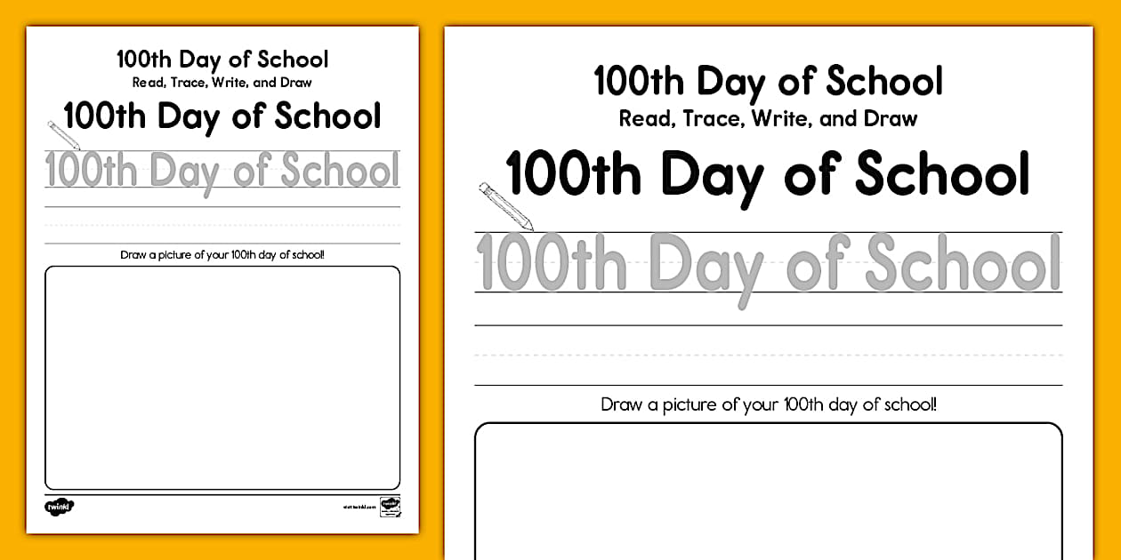 100th Day of School Writing Practice | Twinkl USA - Twinkl