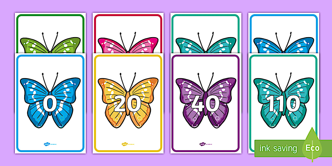 Skip Counting in 10s Butterflies Display Poster - Twinkl