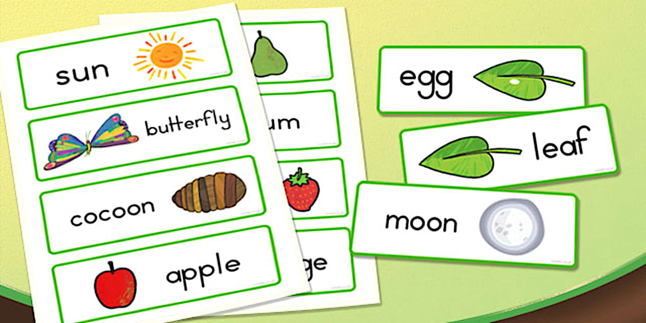 Word Cards to Support Teaching on The Very Hungry Caterpillar