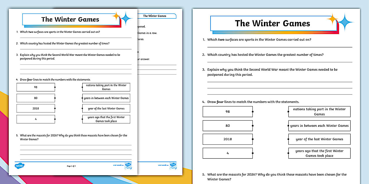 Winter Games Quiz (teacher made) - Twinkl