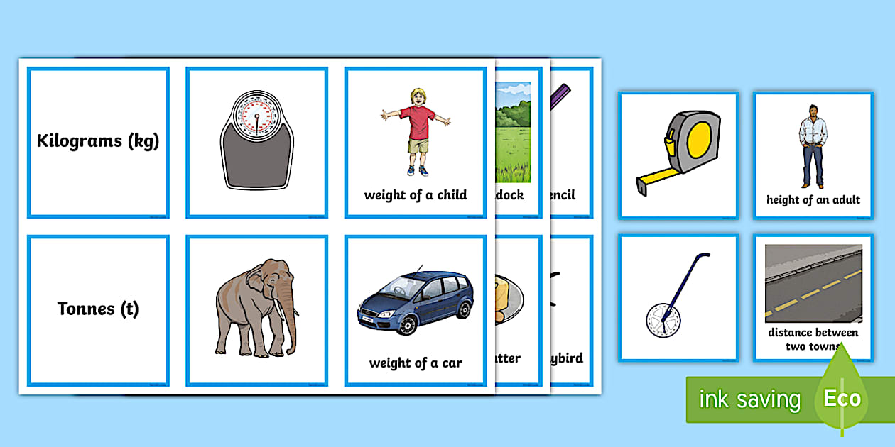Units of Measurement Matching Cards (teacher made) - Twinkl