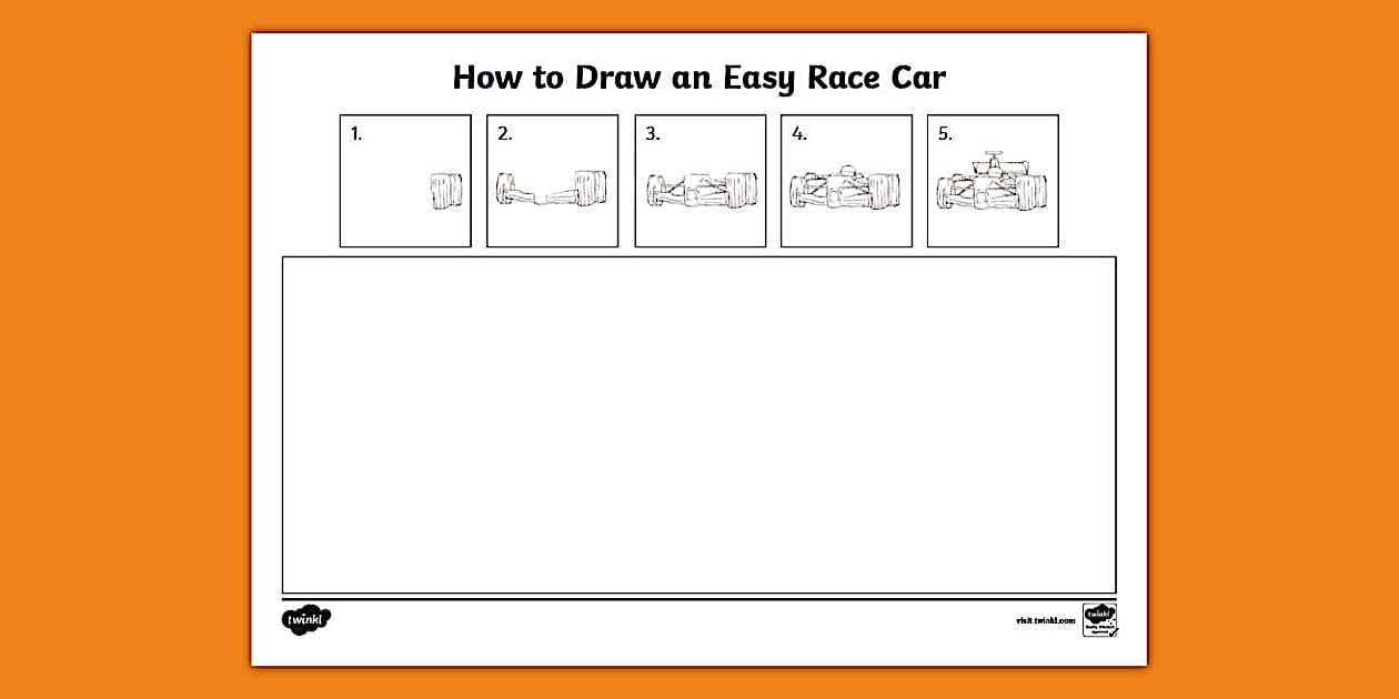 How to Draw an Easy Race Car Activity (Teacher-Made)