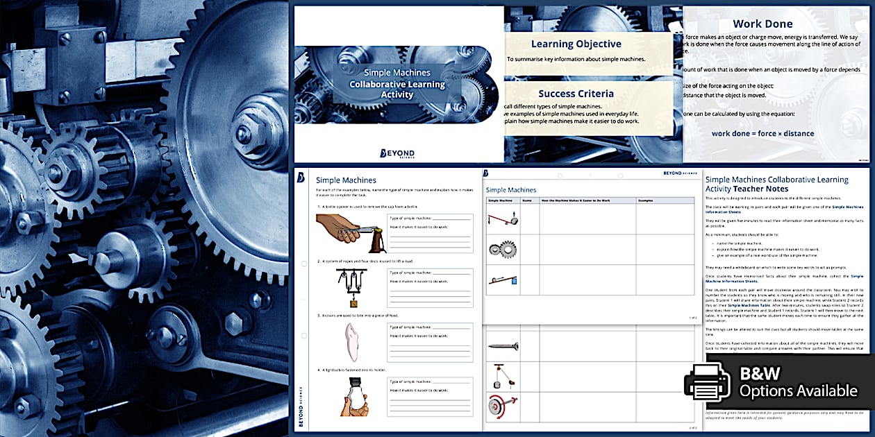 Simple Machines Collaborative Learning Activity - Twinkl