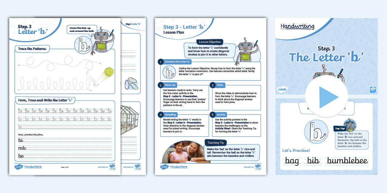Step 3 One-Armed Robot Letter 'b' Pack (teacher made)