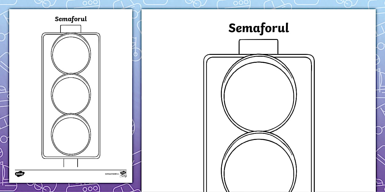 Semaforul – Desen de colorat (teacher made) - Twinkl