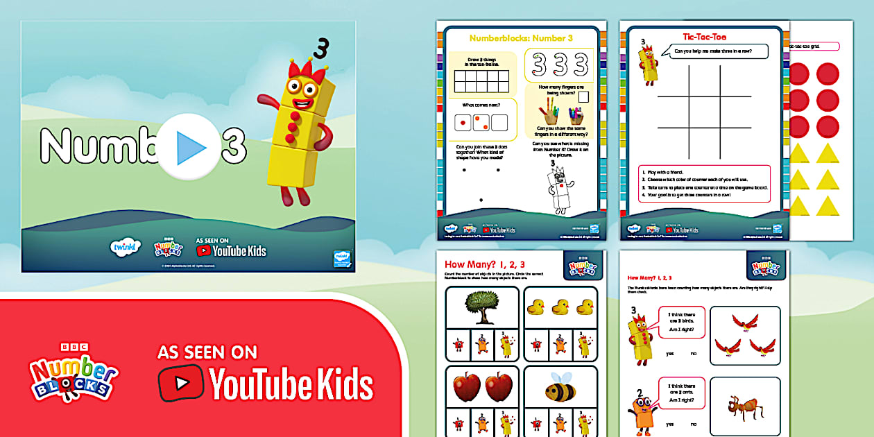 Numberblocks: Number 3 Activity Pack (Teacher-Made) - Twinkl