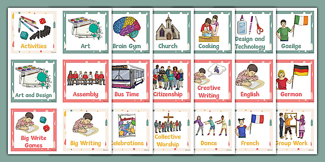 Raindrop Themed KS2 Visual Timetable Cards (Teacher-Made)