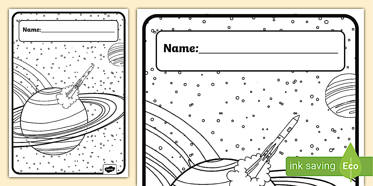 Saturn Colouring Book Cover | Planet-themed Book Cover