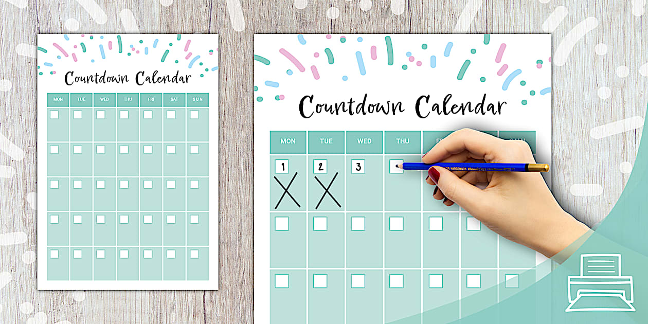 Confetti Themed Birthday Countdown Calendar
