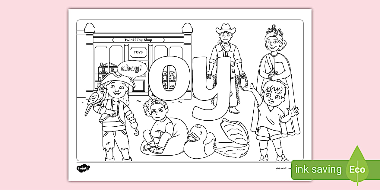 'oy' Sound Loaded Colouring Page (teacher made) - Twinkl