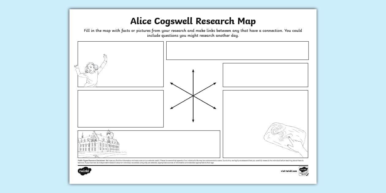 Alice Cogswell Research Map - Twinkl