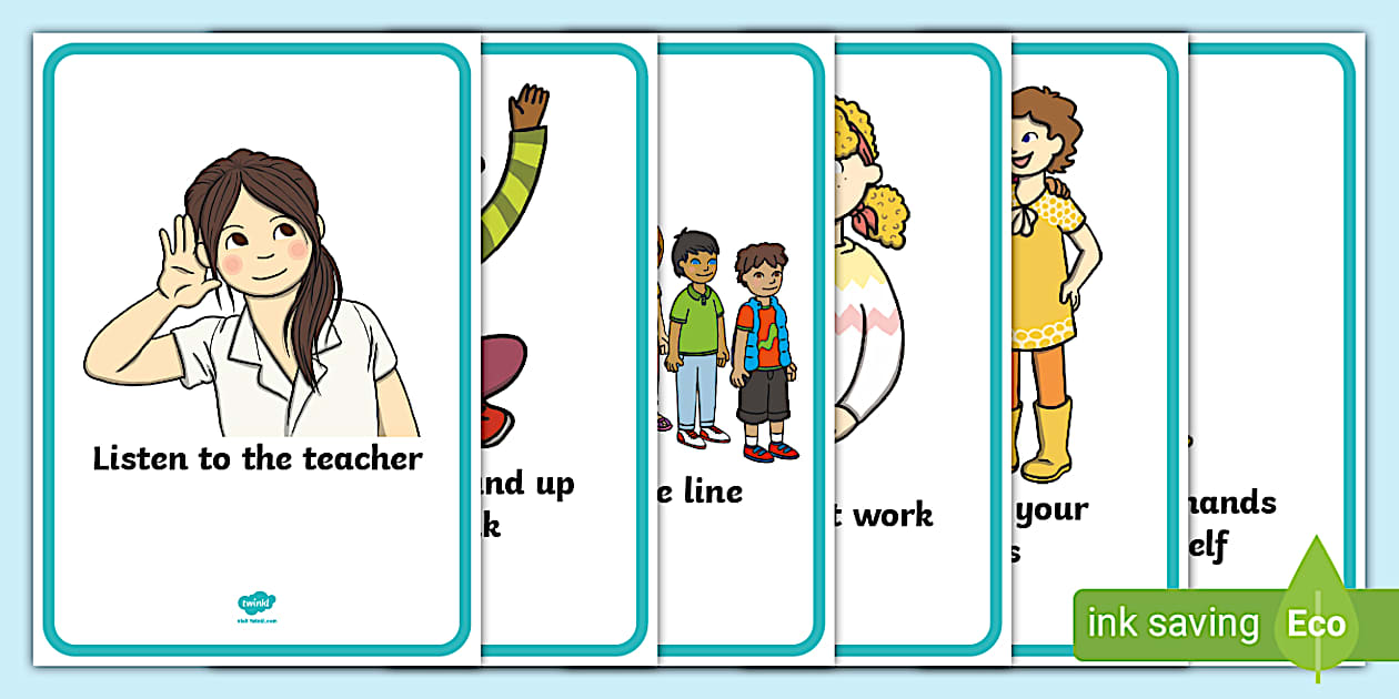 Behaviour Rules In The Classroom Display Posters - Twinkl