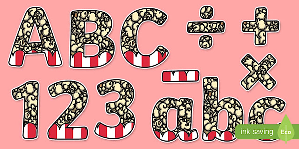 Popcorn Lettering & Number Pack | Classroom Display | Twinkl