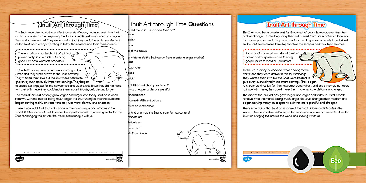 FREE! - Inuit Art through Time Reading Comprehension