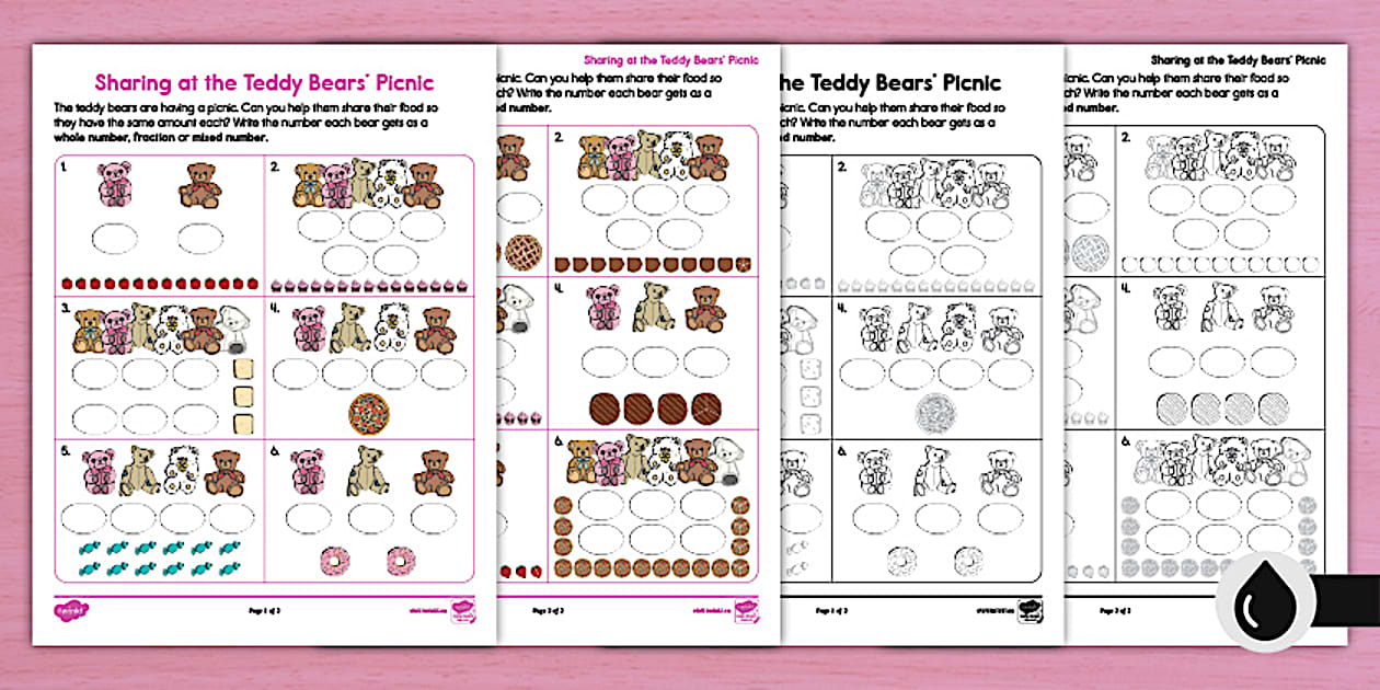 Teddy Bears' Picnic Fair Share Activity (teacher made)