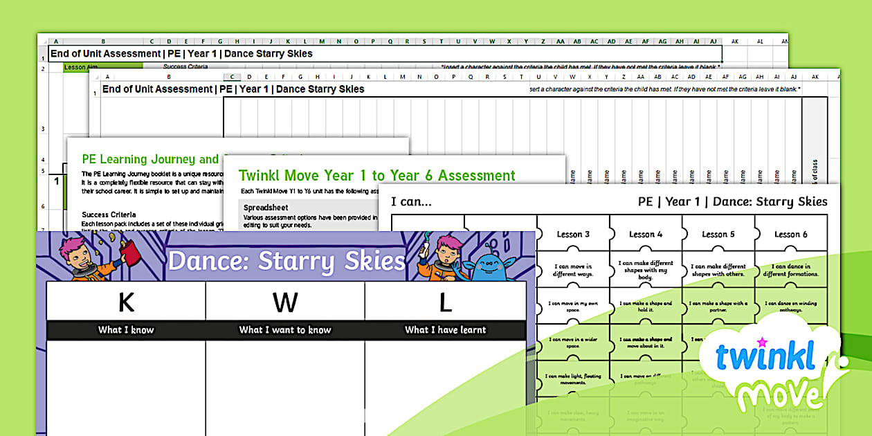 👉 Twinkl Move - Year 1 Dance: Starry Skies - Assessment Pack