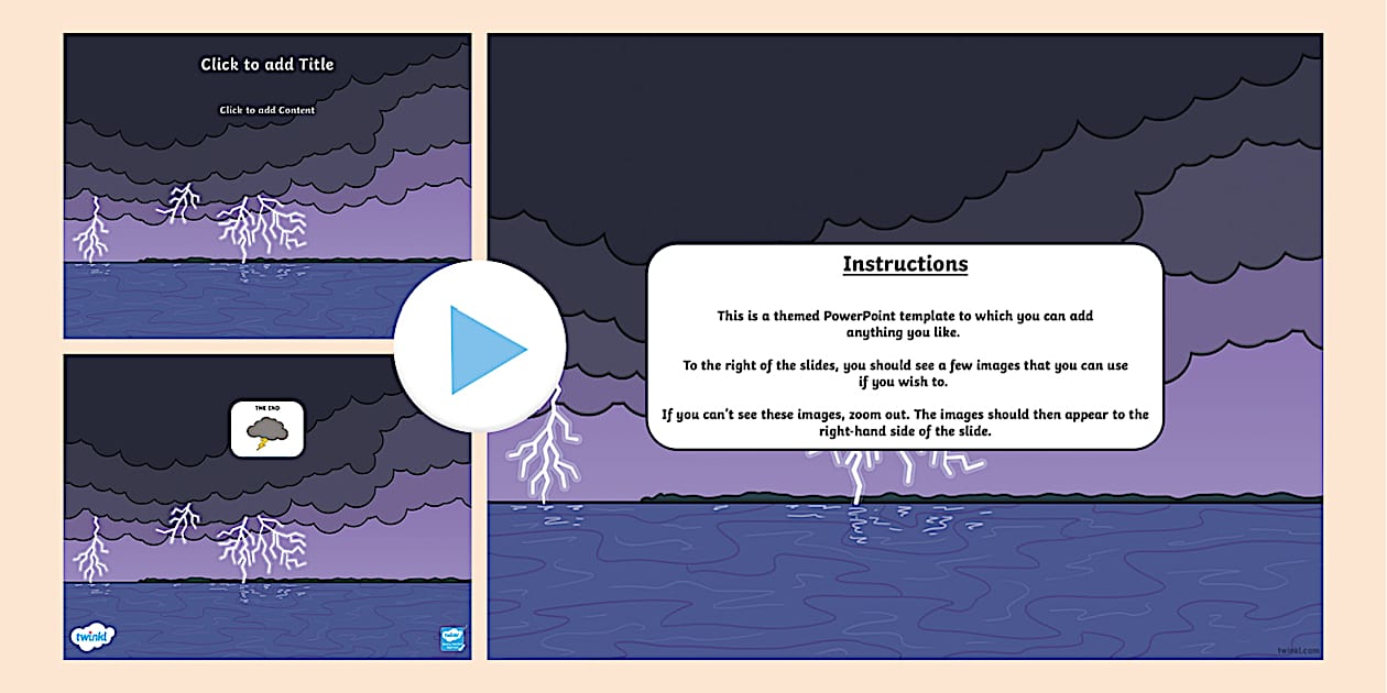 Lightning Themed Editable PowerPoint Template (teacher made)