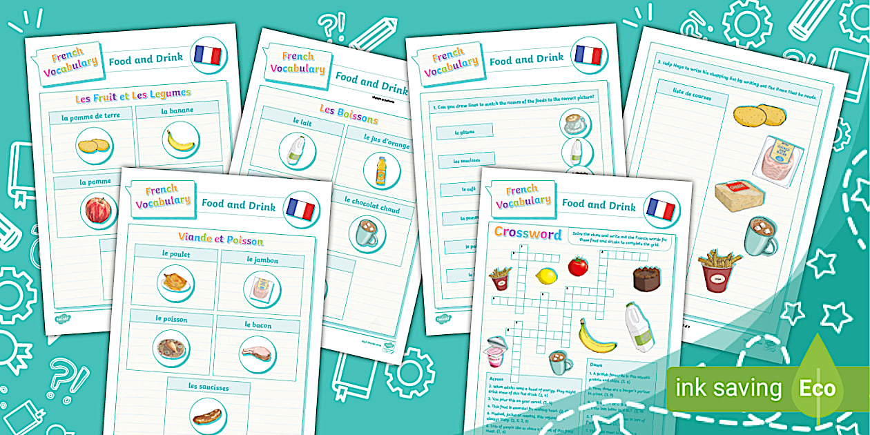 👉 French Food & Drink Words Activity | Parents Language Tool