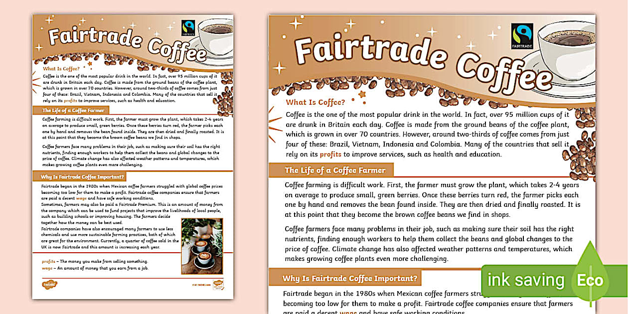 KS2 Fairtrade Coffee Fact File (öğretmen yaptı) - Twinkl