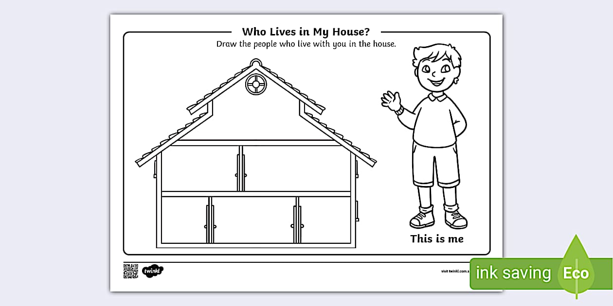 Family Members Activity - Who Lives in My House? - Twinkl
