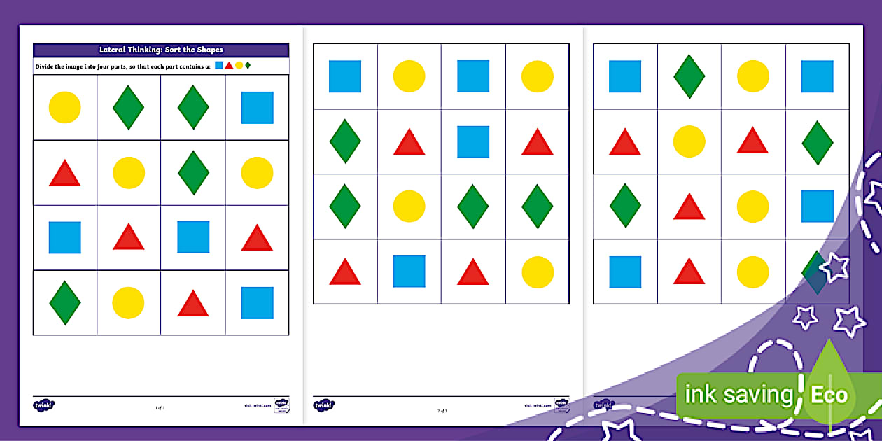 Lateral Thinking: Sort the Shapes - Twinkl