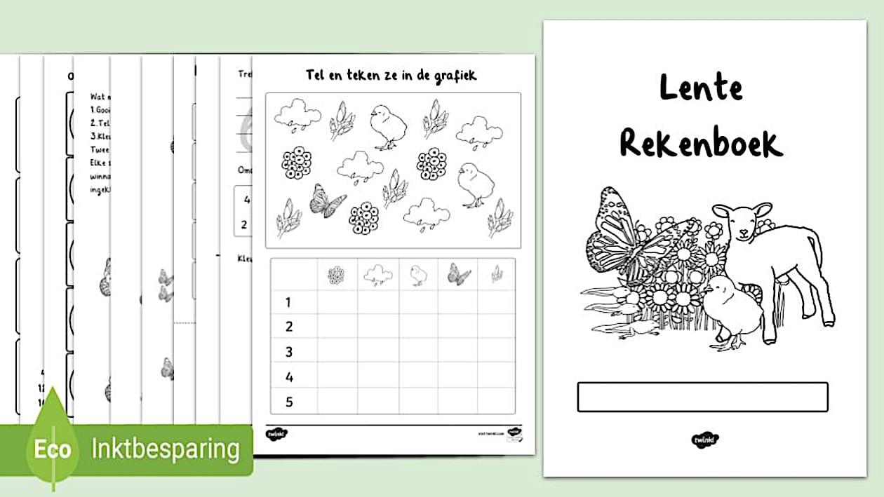 Lente Rekenboek - Groep 1 en 2 (teacher made) - Twinkl