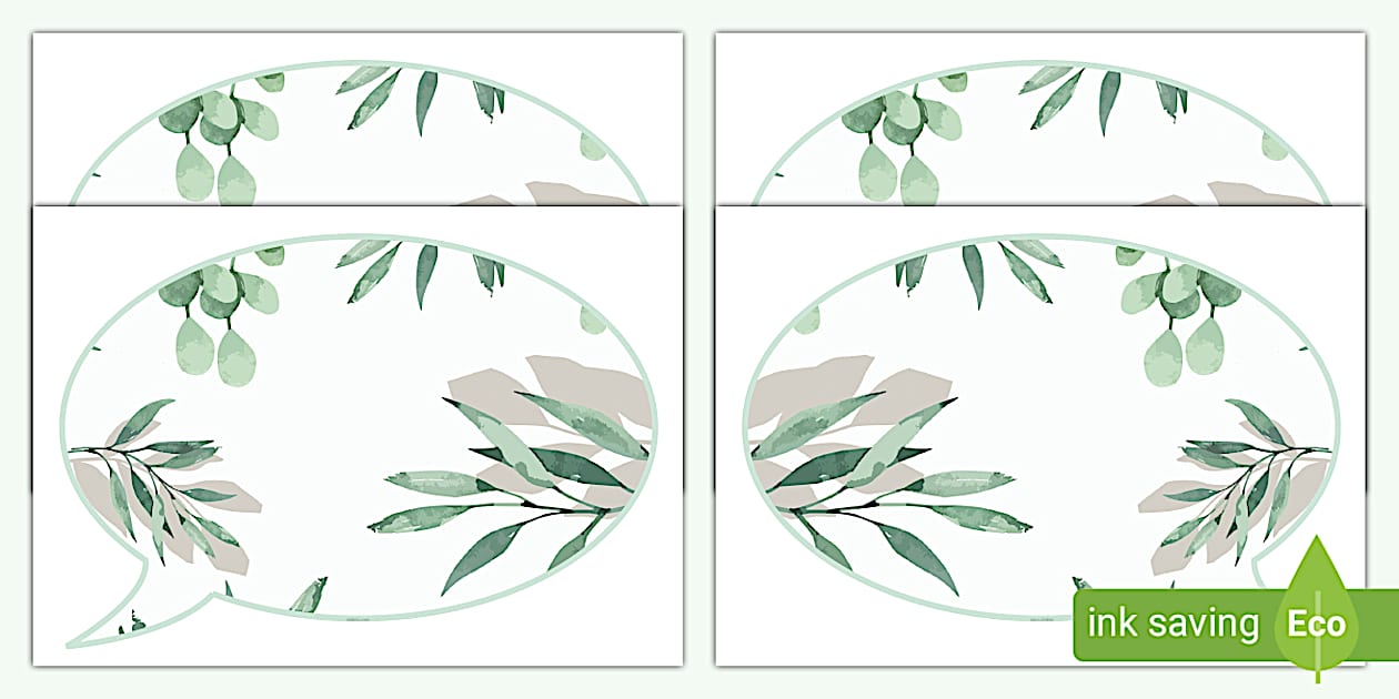Winter Botanical Themed Speech Bubble Display