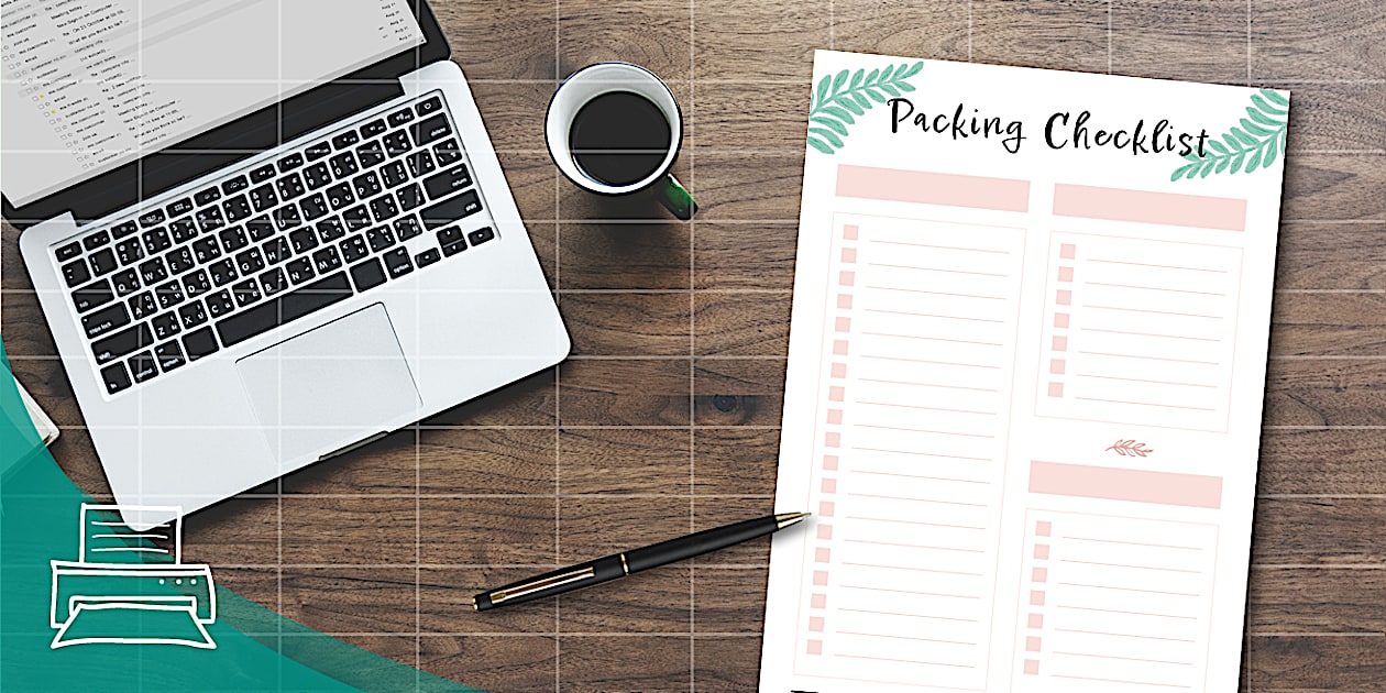 Packing Checklist (l'enseignant a fait) - Twinkl