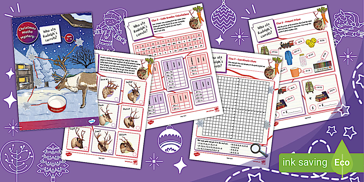 👉 Christmas-Themed Maths Mystery: Who Ate Rudolf's Carrots?