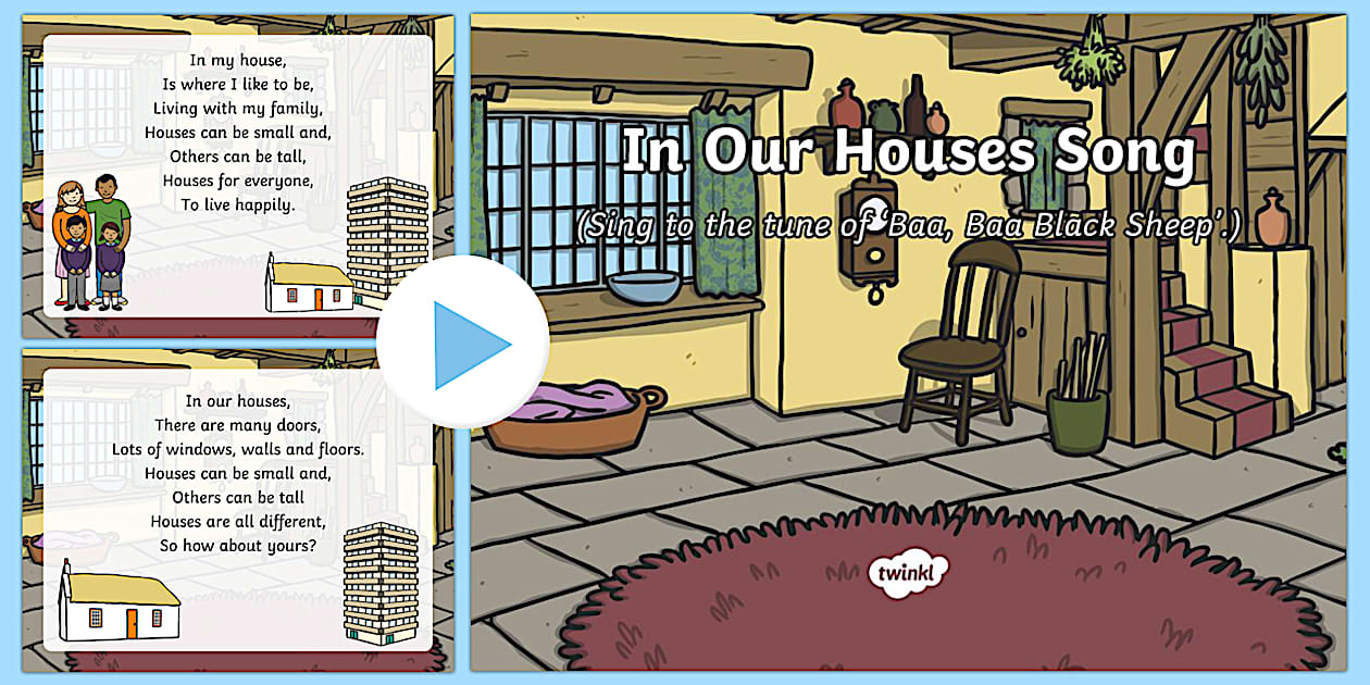 In Our Houses Song PowerPoint (teacher made) - Twinkl