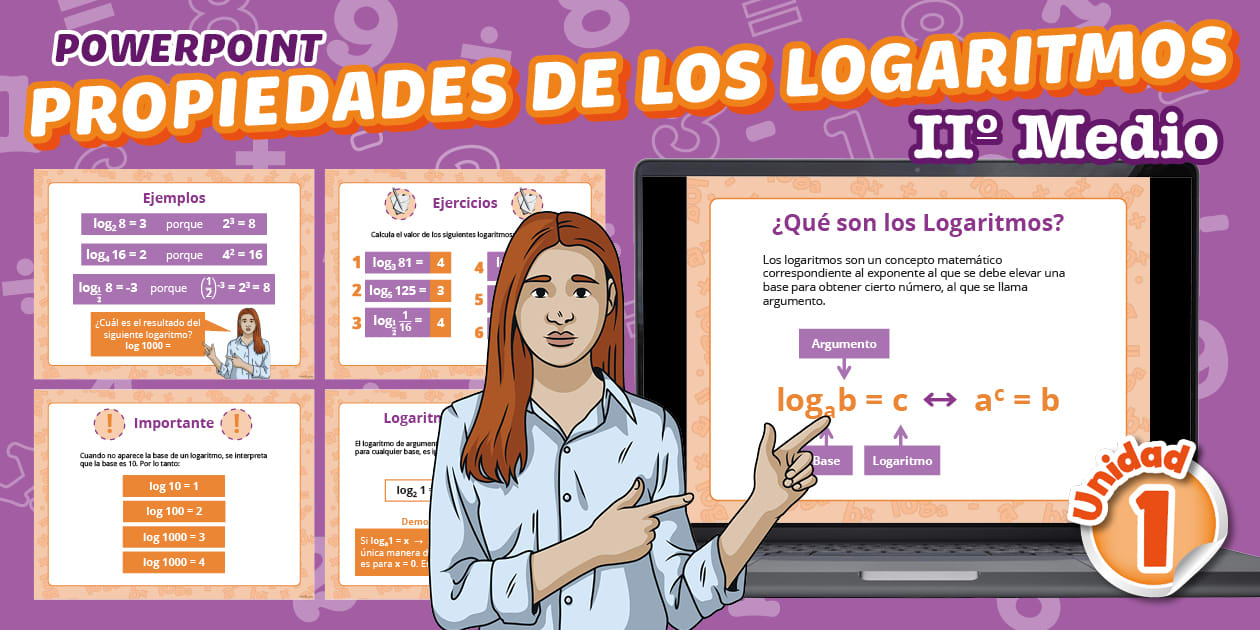 PowerPoint | Logaritmos | Matemáticas | Educación Media